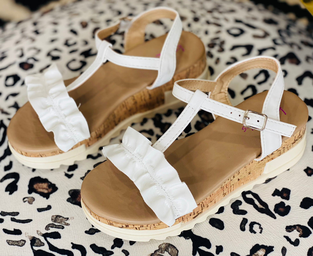 Girls-Melody Ruffle Wedge Sandals – GoLden GirL GLitZ